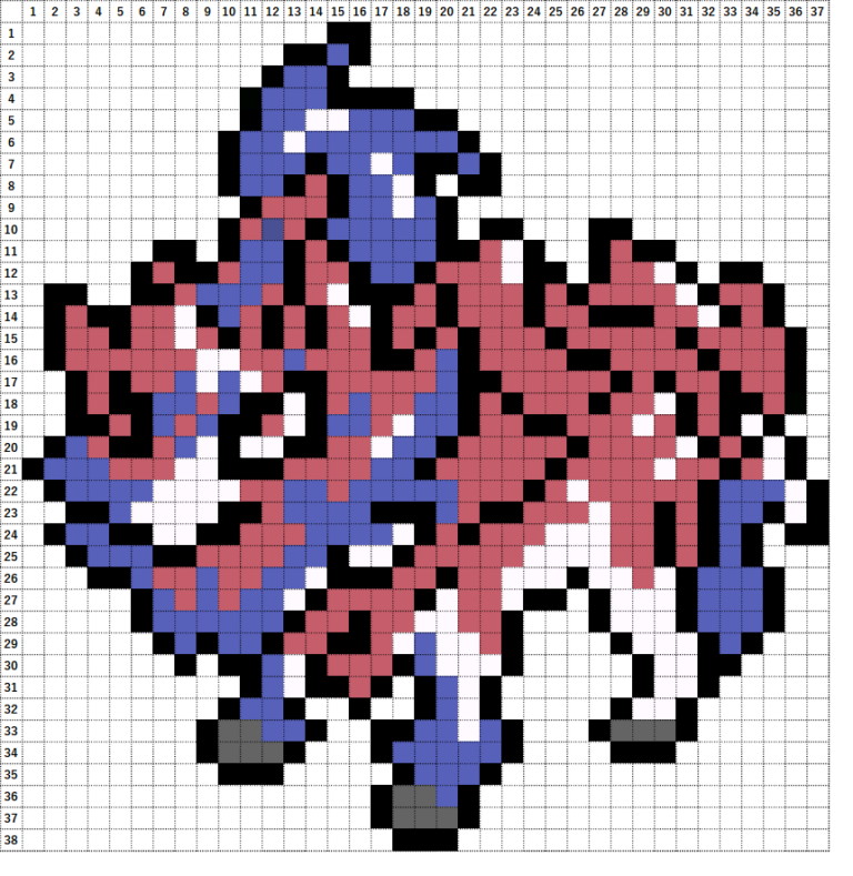 【ポケモン】ザマゼンタ（れきせんのゆうしゃ）の作り方【アイロンビーズ簡単図案】 | なやここブログ